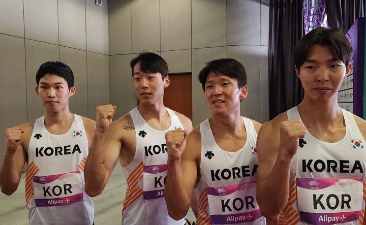한국 육상, AG 남자 400m 계주 동메달…한국新 타이 :: 공감언론 뉴시스통신사
